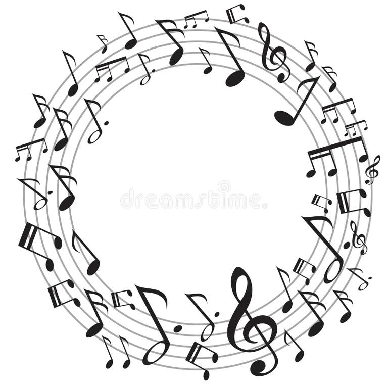 Circle music notes stock vector. Illustration of composition - 95002223