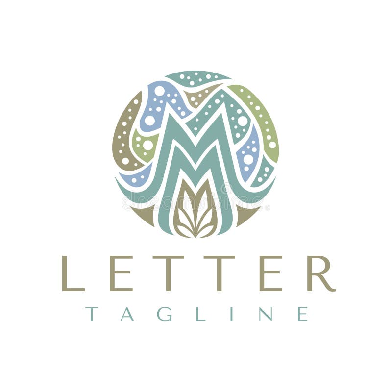 Circle Natural M Letter Logo Design Template. Flower Letter M Logo ...