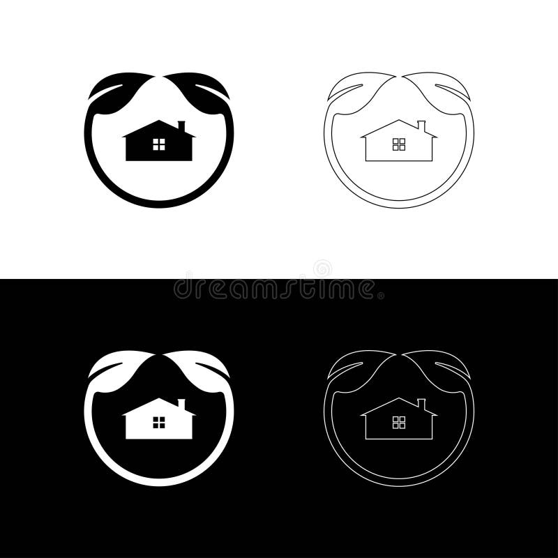 Circle Nature Leaf House Vector Logo Template Design Stock Vector ...