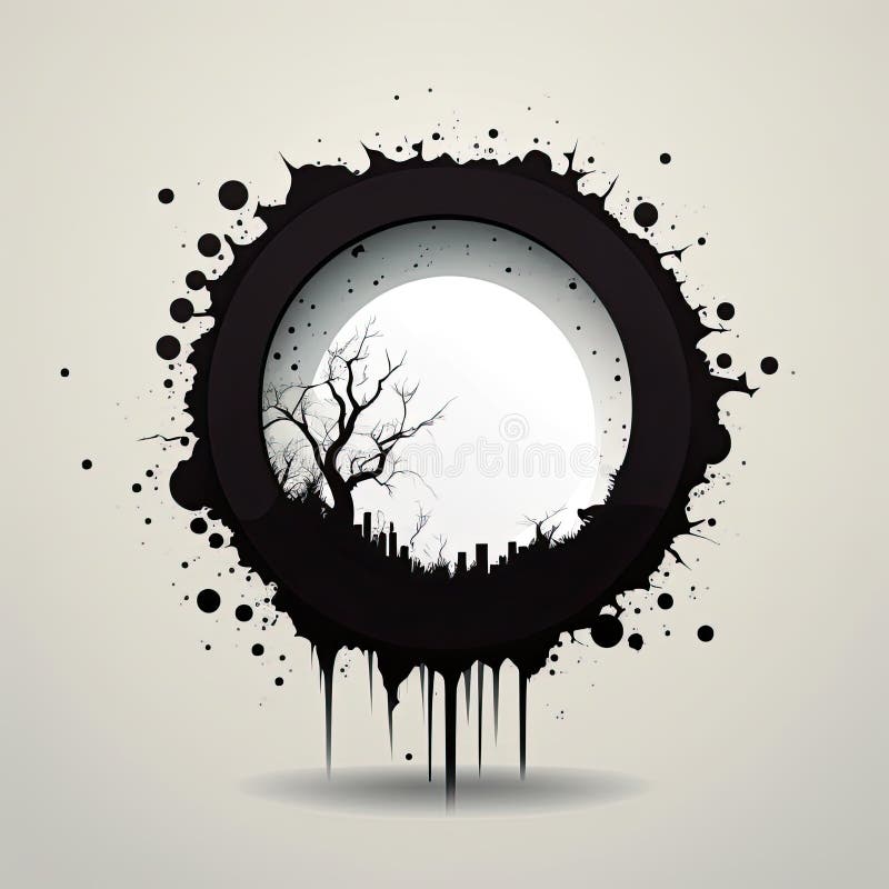 Circle of Negative Space for Copy Placement is Going Around, White ...