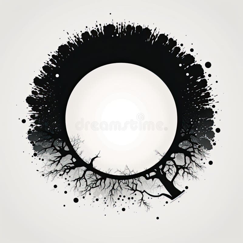 Circle of Negative Space for Copy Placement is Going Around, White ...