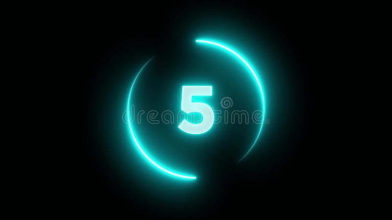 Circle Neon Countdown Timer 10 Seconds Animation Stock Footage - Video ...