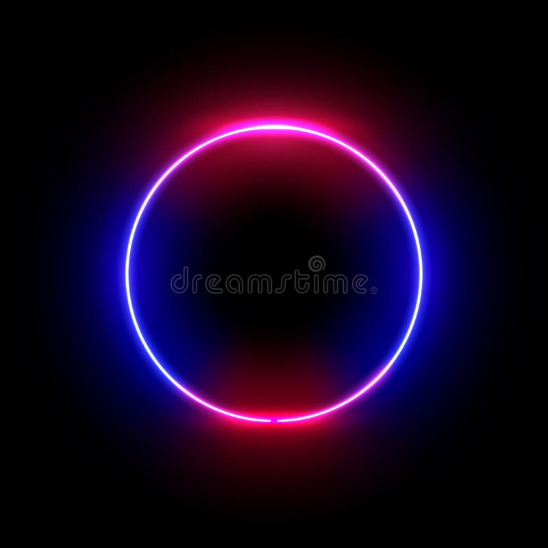 Circle Neon Frame, Shining Border Copy Space Stock Vector ...
