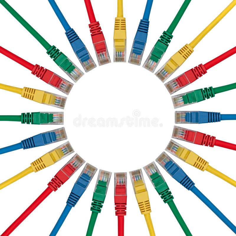 Network Plugs Connected To a Router or Switch Stock Image - Image of ...