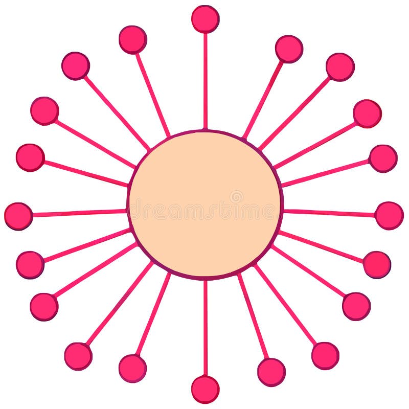 Circle Nodes Connection Diagram Pink Design Stock Vector - Illustration ...