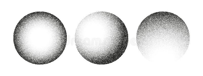 Circle Noise Texture Dotwork Grain 3D Sphere Planet Dot Vector Halftone ...