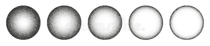 Circle Noise Texture Dotwork Grain 3D Sphere Planet Dot Vector Halftone ...