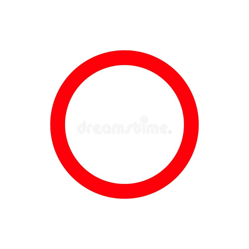 Circle O Outline Shape Red. Stock Vector - Illustration of multimedia ...