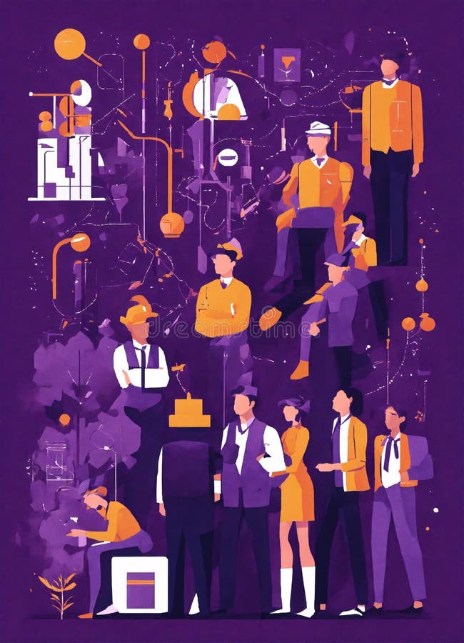 Circle of Office Work for Workers. Stock Photo - Image of font, stage ...