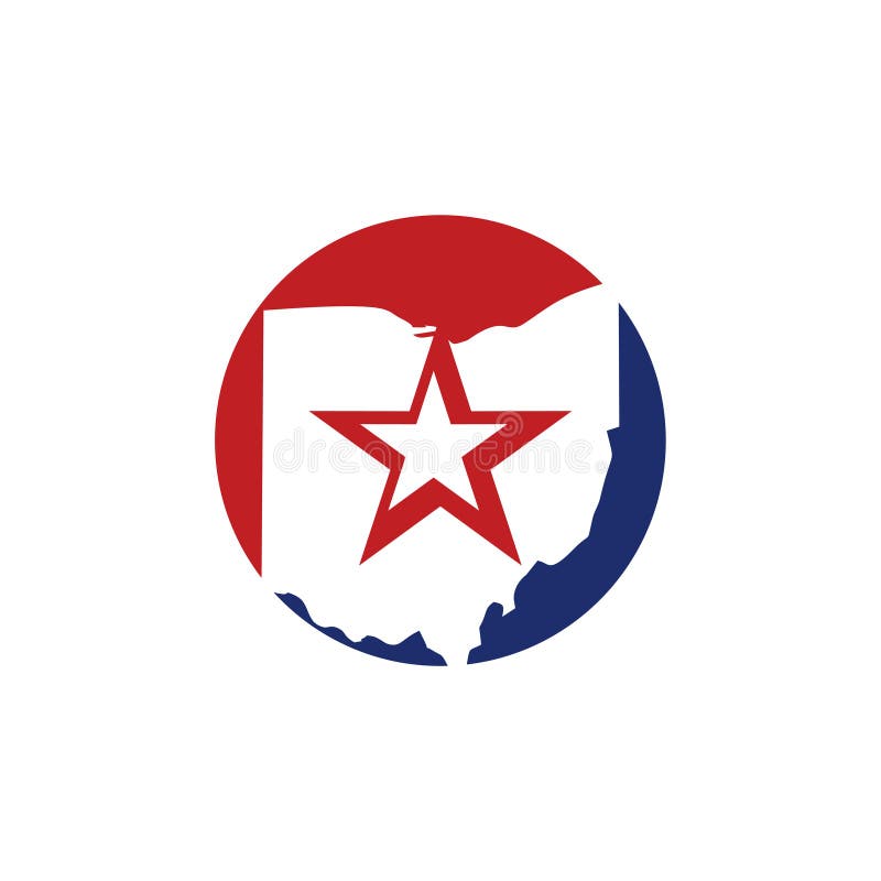 Circle Ohio Map Rising Star Simple Logo Icon Stock Vector ...