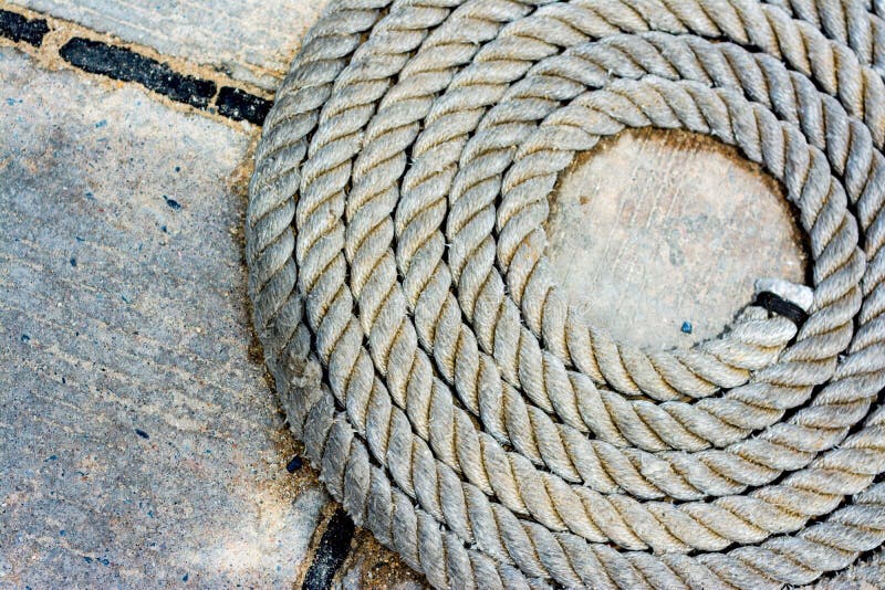 Circle of Old Rope on the Boat. Stock Photo - Image of macro, nautical ...