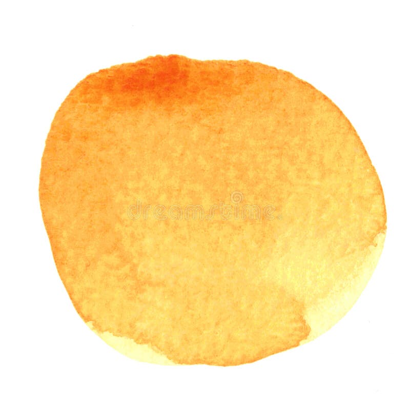 Circle Orange Watercolor Stain, Hand Drawn, Circular Shape Watercolor ...