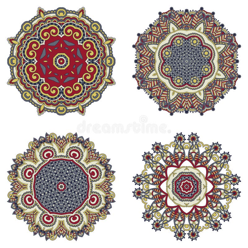 Circle Ornament, Ornamental Round Lace Collection Stock Vector ...