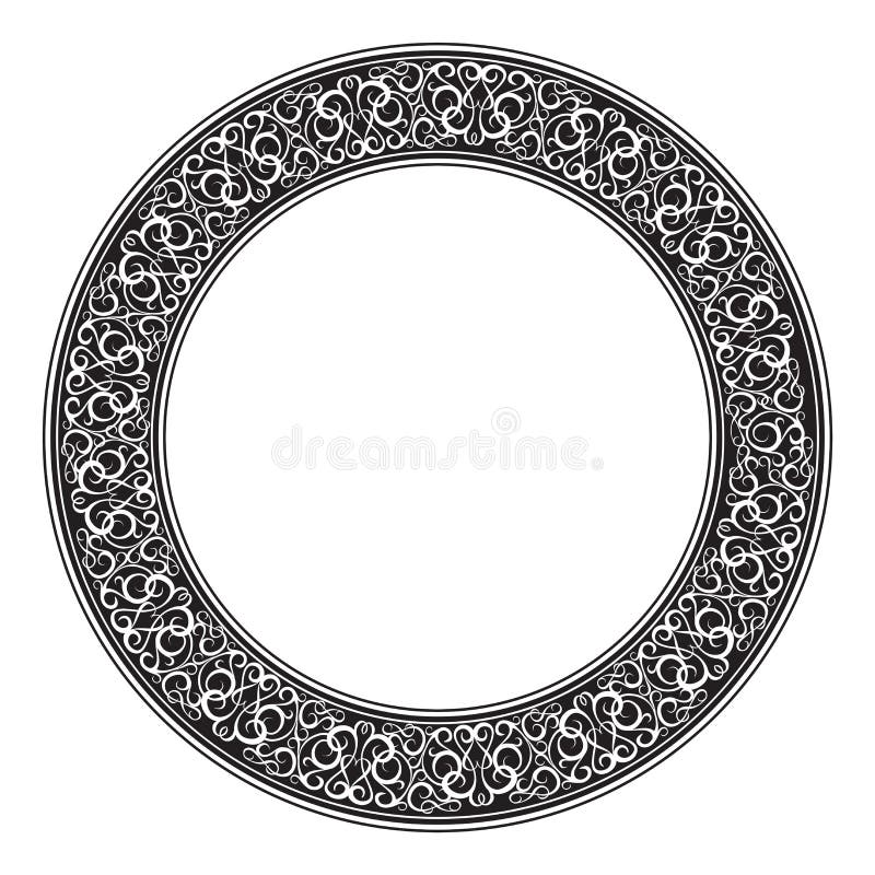 Round decorative frame stock vector. Illustration of ornament - 6202397