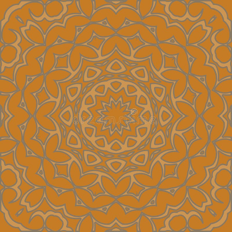 Circle Ornamental Geometric Arabic Pattern on Brown Background Stock ...
