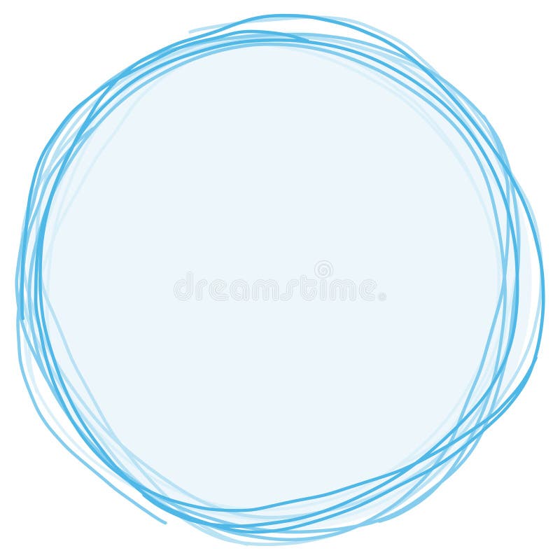 Circle Outline Line Blue Frame Background Vector Stock Vector ...