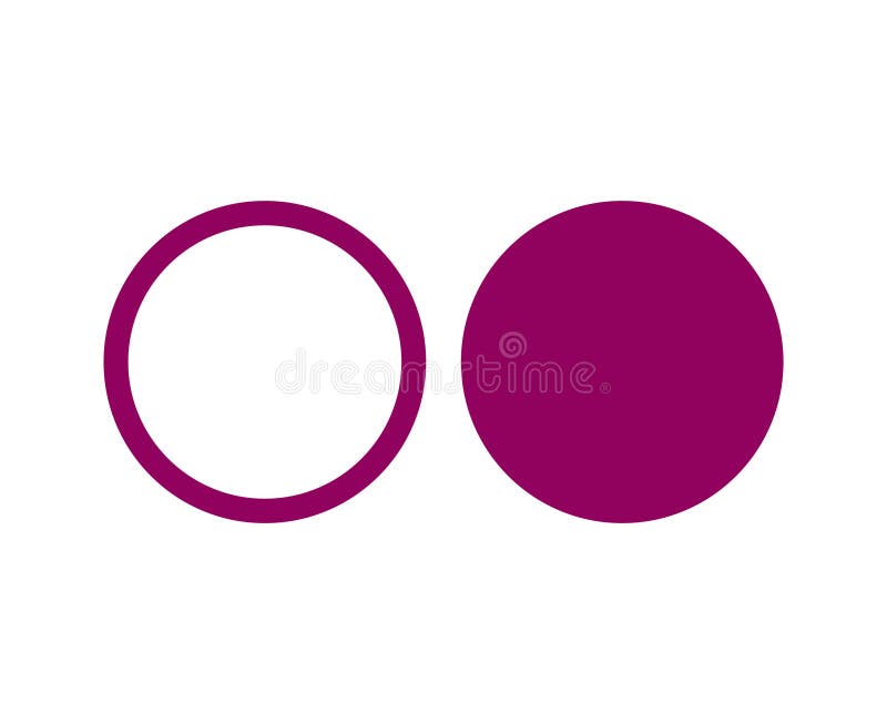 Circle Outline Stroke and Circle Shape Purple Symbol Vector Stock ...