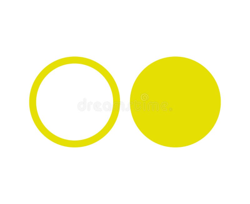 Circle Outline Stroke and Circle Shape Yellow Symbol Vector Stock ...