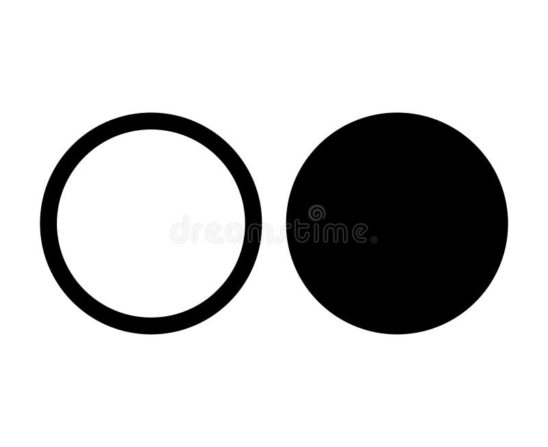 Circle Outline Stroke and Circle Shape Black Symbol Vector Stock Vector ...