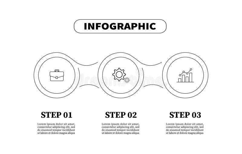The Circle Outlines the Template Vector Infographic Three-element. Plan ...