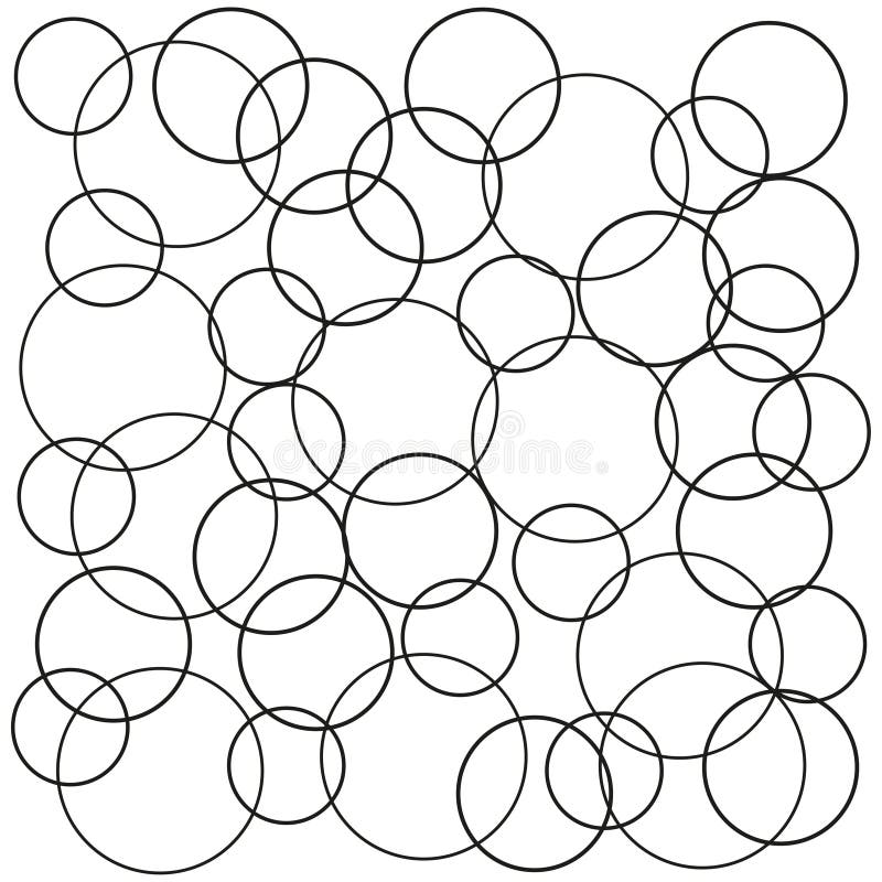 Circle Overlap Pattern. Outline Vector Design. Geometric Loop Shapes. Transparent Ring Layout ...