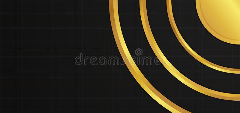 Circle Overlap Shape Luxury Gold Design Line Pattern Background Stock ...