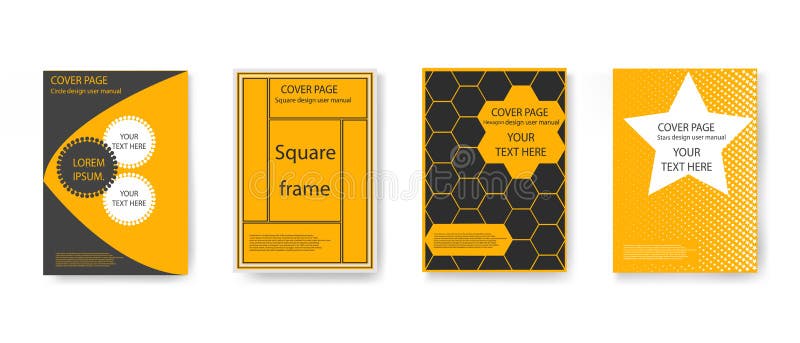 Orange Geometric Shape Cover Page Design. Stock Vector - Illustration ...