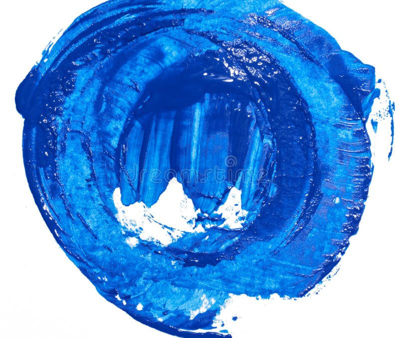 Circle Painted with Blue Watercolor Paint on White Background Stock ...