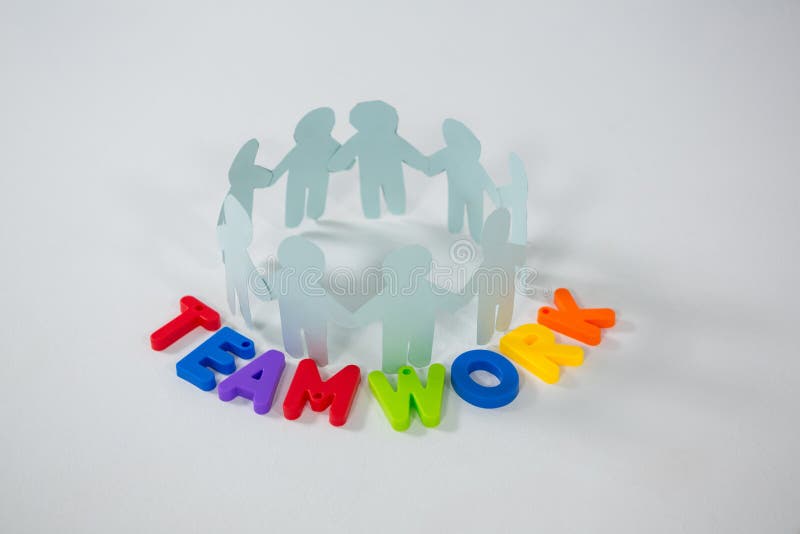 Circle Paper Cut Out Figures Teamwork Word Stock Photos - Free ...