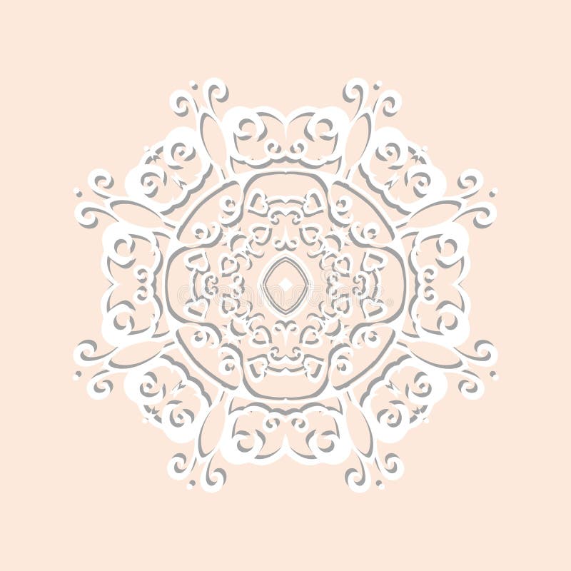 The Circle of Paper Lace with Shadow Stock Vector - Illustration of ...