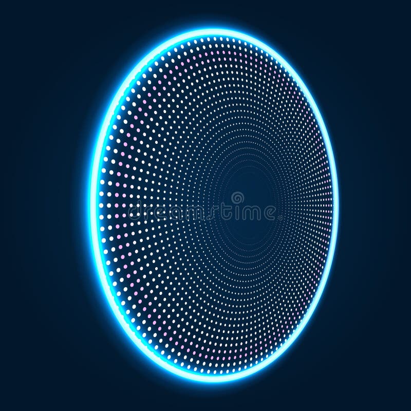 Circle Particle Tech Dynamic Wave Red Light Halo Abstract Vector ...