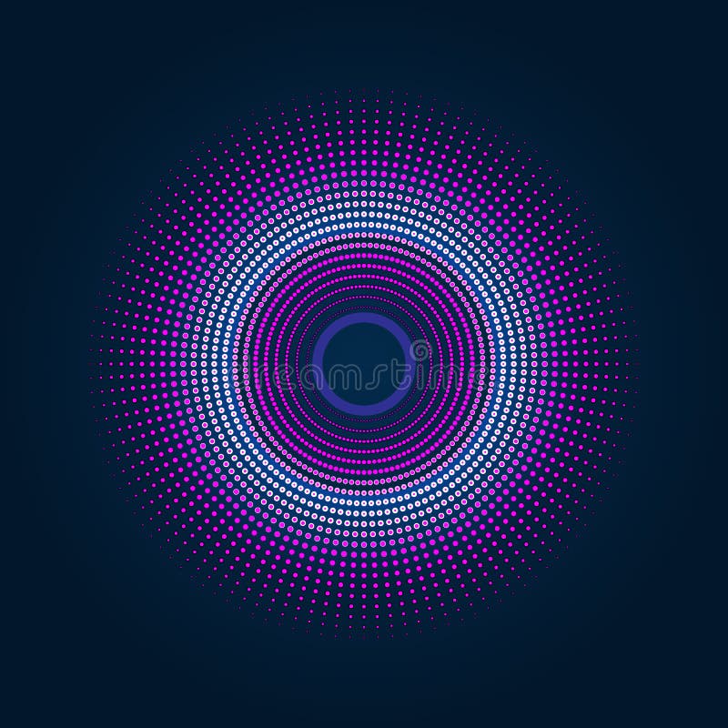 Circle Particle Tech Dynamic Wave Red Light Halo Abstract Vector ...