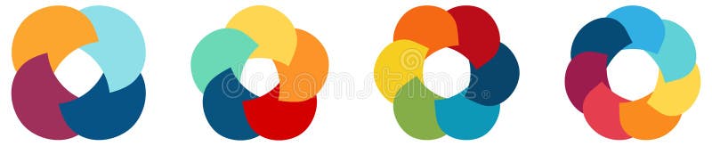 Circle Parts Forming Cycle with Four To Seven Segments - Infographics ...