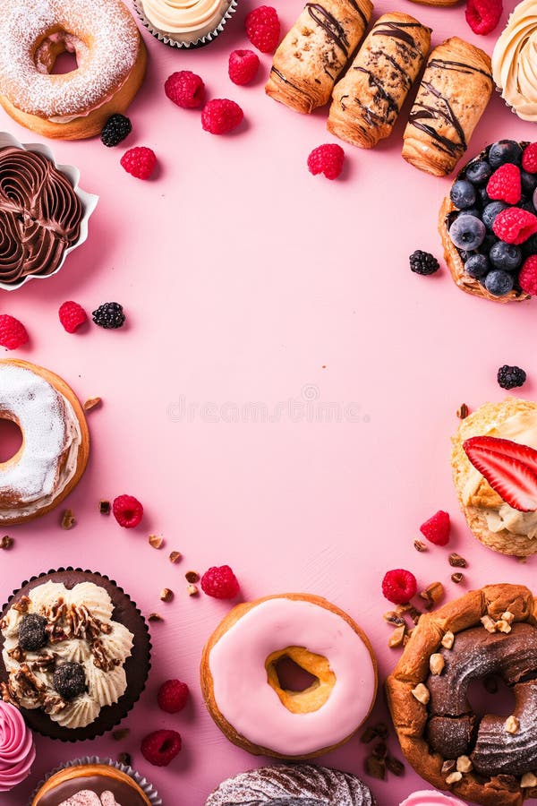 Circle of Pastry Elements stock illustration. Illustration of muffin ...