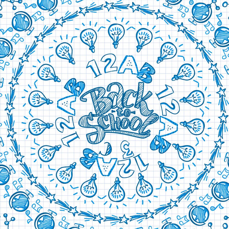 Circle Pattern and Back To School Stock Vector - Illustration of ...