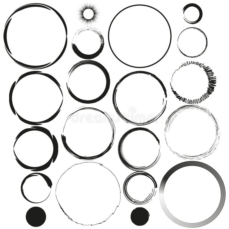 Circle Pattern Collection. Dot Arrangement Design. Vector Geometric ...