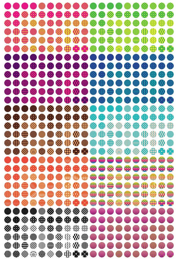 Circle Pattern Cut Colorful Set Stock Vector - Illustration of heart ...