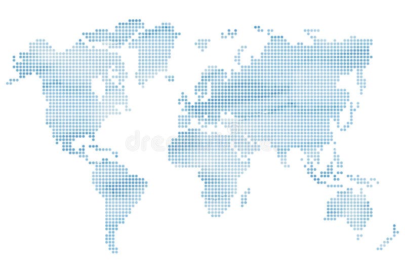 Circle pattern world map. stock illustration. Illustration of continent ...