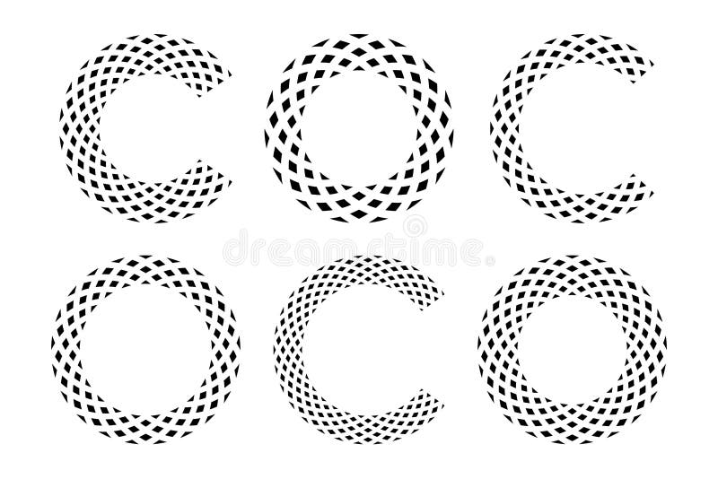Circle Patterns. Letters C and O. Elements for Design Stock Vector ...