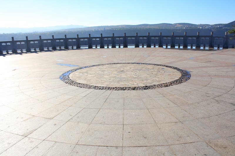 Circle Paving stock image. Image of brick, fence, level - 46193107