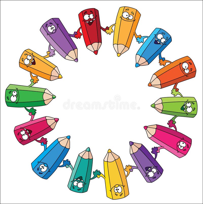 Pen and pencils stock vector. Illustration of laughing - 15497398