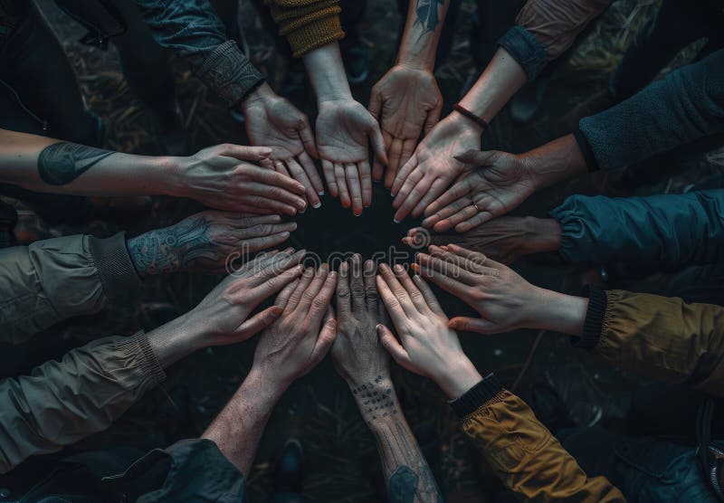 A Circle of People Joining Hands Together, Showing Unity and ...