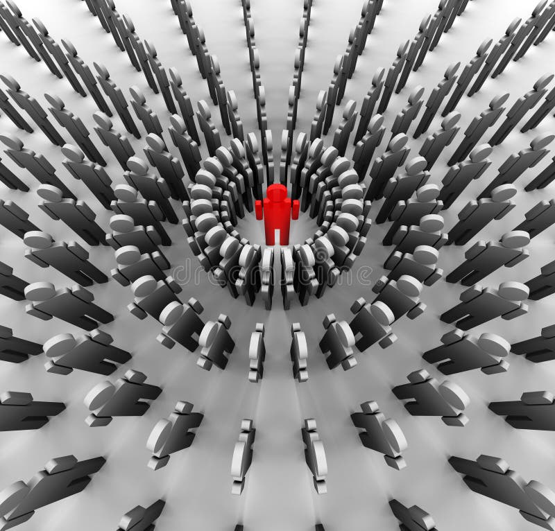 Circle of People Surround One Person Stock Illustration - Illustration ...