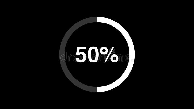 Circle Percent Counter Progress Indicator 2d Animation Black Background ...
