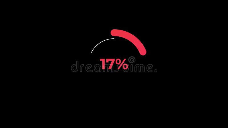 Circle Percentage Loading Transfer Download Animation 0-90 in Red ...