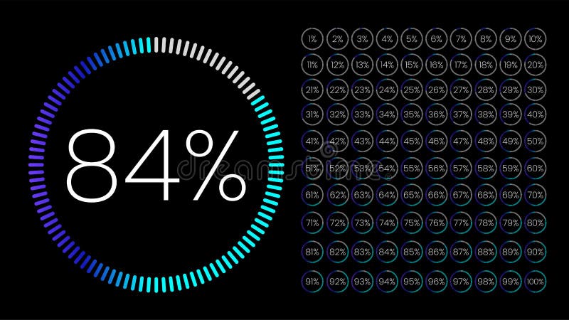 The Illustration of 84 Percent 84 is a Vector in a Circle with a Purple ...