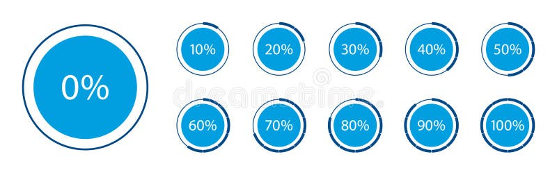 Circle with Percentage. Infographic for Progress of Load. Round Graph ...