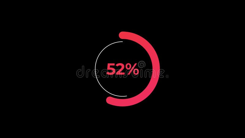 Circle Percentage Loading Transfer Download Animation 0-90 in Red ...