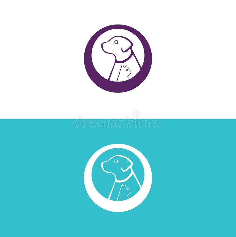 Circle Pet Cat and Dog Animal Logo Stock Vector - Illustration of icon ...