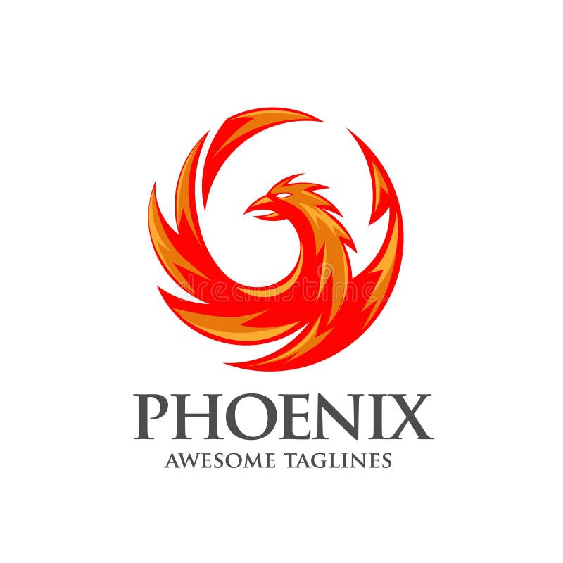 Circle phoenix bird logo stock vector. Illustration of fire - 153255008